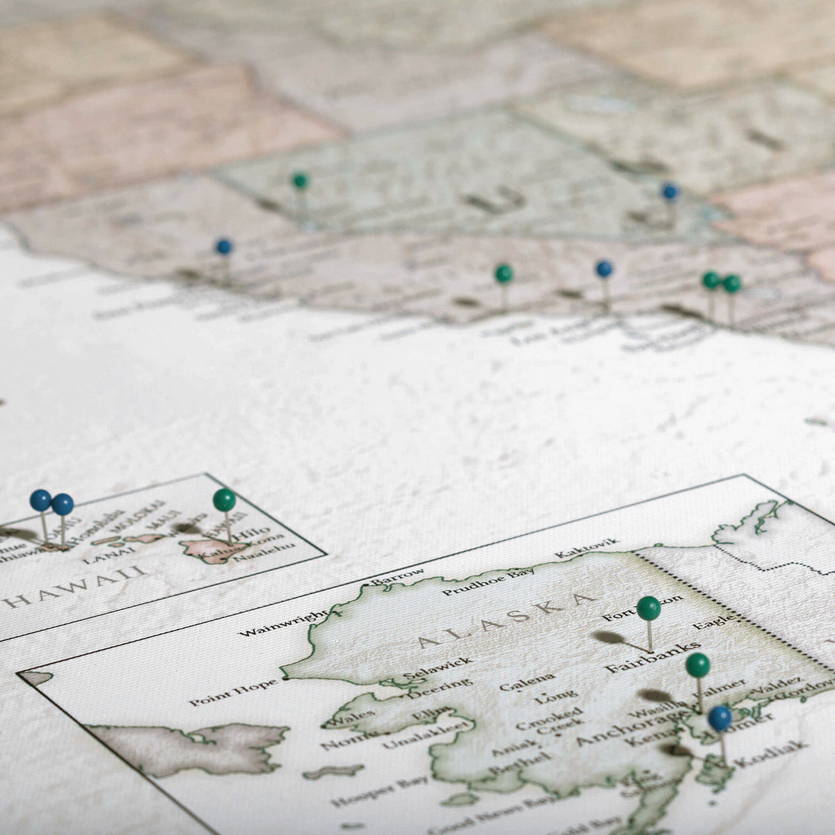 The Trailblazer USA Push Pin Travel Map